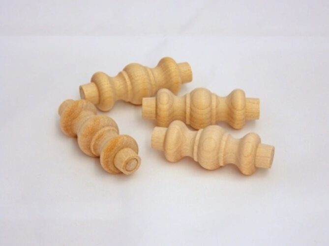 .750" x 2" Birch Spindle, 3/8" dia. Tenons - Kemp Enterprises